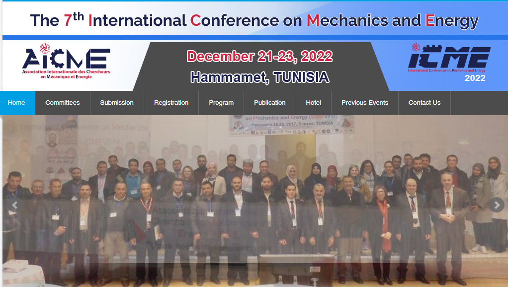 The 7th International Conference on Mechanics and Energy ICME’2022 ...